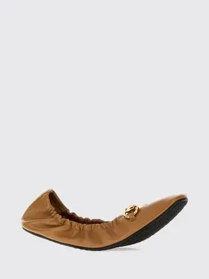 Gucci Prima Leather Ballet Flats With Horsebit And Square Toe - Brown