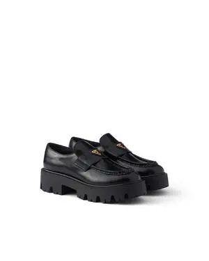 Prada Brushed Leather Loafers