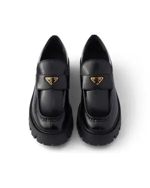 Prada Brushed Leather Loafers