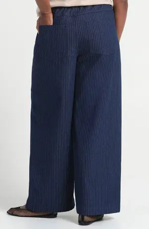 ESTELLE Winslow Pinstripe Wide Leg Jeans