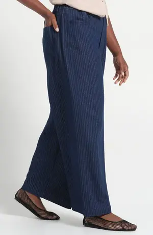ESTELLE Winslow Pinstripe Wide Leg Jeans