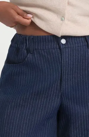ESTELLE Winslow Pinstripe Wide Leg Jeans