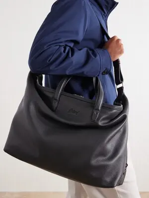 Brioni Leather Tote Bag - Black