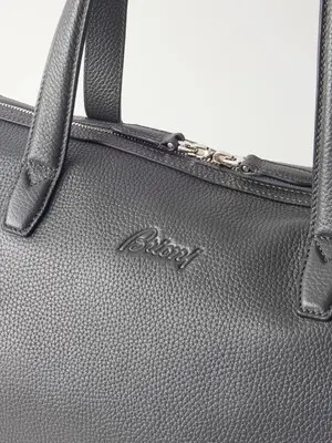 Brioni Leather Tote Bag - Black