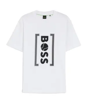 Hugo Boss Logo-mesh Crewneck T-shirt - White