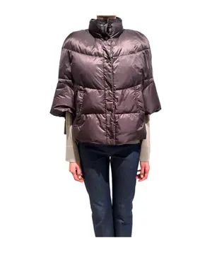 Max Mara Stand-up Collar Cotton Coat - Black