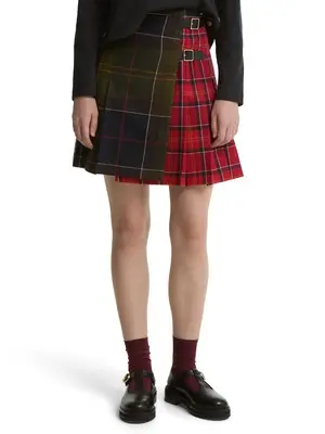 Barbour Plaid Wrap Midi Skirt
