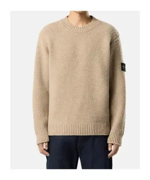 Stone Island Textured Crew Neck Knitted Jumper