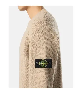 Stone Island Textured Crew Neck Knitted Jumper