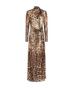 Dolce & Gabbana Leopard-print Slit-detail Dress