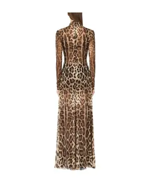 Dolce & Gabbana Leopard-print Slit-detail Dress
