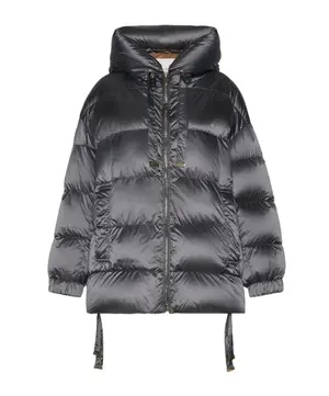Max Mara Long-sleeved Cotton-padded Jacket - Medium Gray