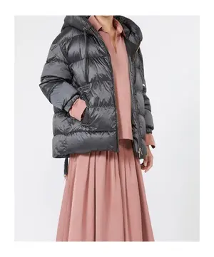 Max Mara Mtcariete Hooded Puffer Jacket - Medium Grey