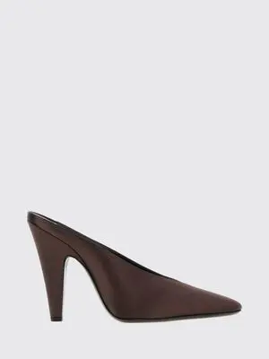 Alaïa Alaia Elegant High-heeled Mules In Satin With A Cone Heel And Almond Toe - Brown