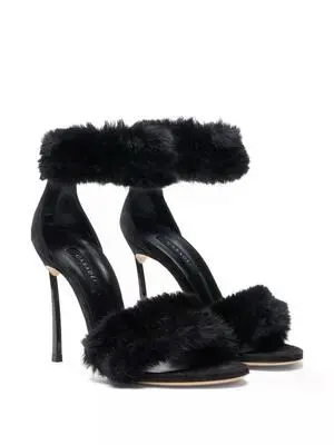 Casadei Blade Diva Minorca Faux-fur Sandals