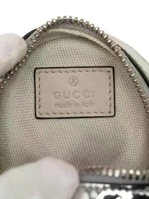 Gucci 2016-2026 Guccissima Mirror Effect Round Purse Coin Pouch