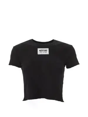 Moschino Logo-patch Ribbed T-shirt - Black
