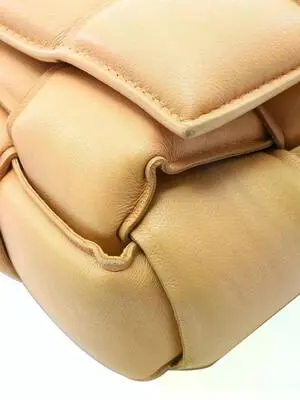Bottega Veneta 2012-2026 Nappa Intrecciato Padded Chain Cassette Satchel - Neutrals