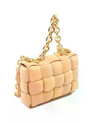 Bottega Veneta 2012-2026 Nappa Intrecciato Padded Chain Cassette Satchel - Neutrals