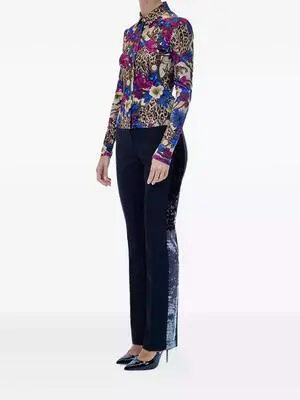 Just Cavalli Floral-print Leopard-pattern Shirt