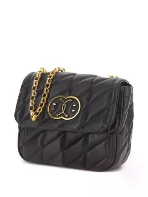 Moschino Double Smile Quilted Shoulder Bag - Black