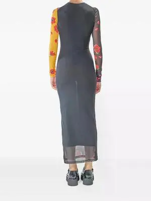 Moschino Graphic-print Long-sleeve Maxi Dress