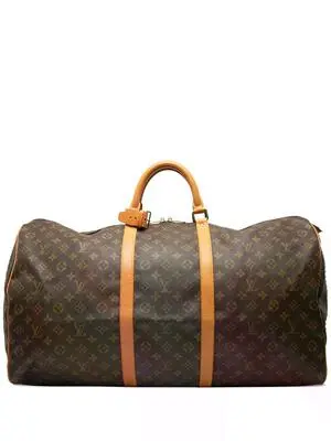 LOUIS VUITTON 1988 Monogram Keepall 60 Travel Bag - Brown