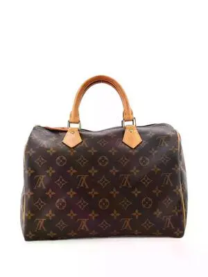 LOUIS VUITTON Speedy Handbag Monogram Canvas 30 Satchel - Brown
