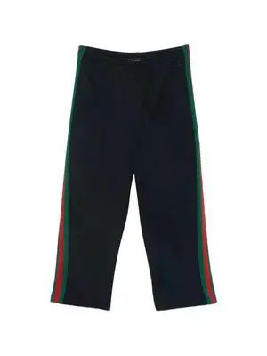 Gucci Rib-cotton Jersey Pants With Web - Blue