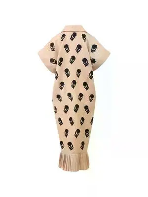 Biyan Floral-print Pleated-hem Midi Dress
