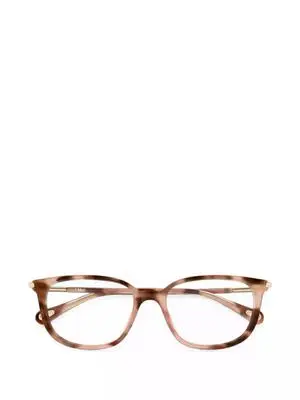 Chloé Tortoiseshell-effect Rectangle-frame Glasses - Brown