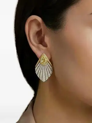 HYT JEWELRY Yellow And White Diamond Earrings