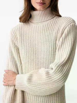 Armani Exchange Ribbed-knit Roll-neck Midi Dress