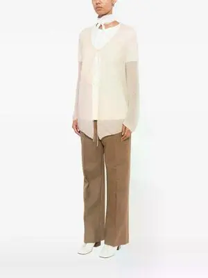 YEAREAST Tie-fastening Fine-knit Cardigan