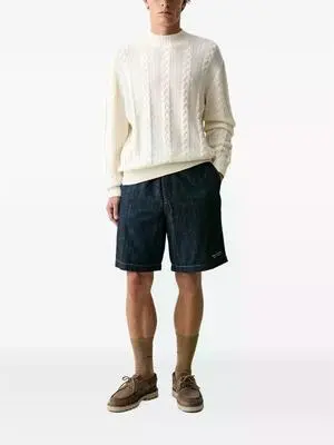 Armani Exchange Cable-knit Mock-neck Sweater - Neutrals