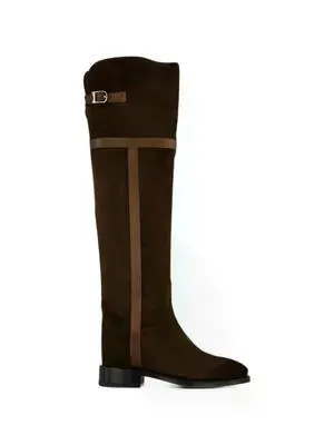 Santoni Janelle Suede Over-the-knee Boots - Brown
