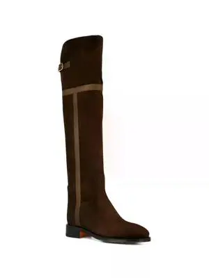 Santoni Janelle Suede Over-the-knee Boots - Brown