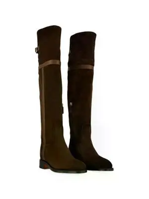 Santoni Janelle Suede Over-the-knee Boots - Brown