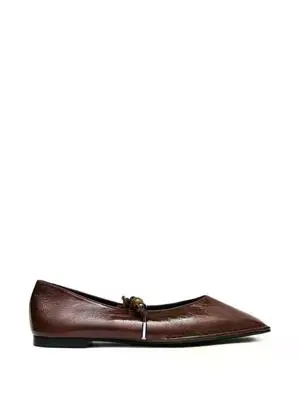 ALOHAS Bead-embellished Square-toe Ballet Flats