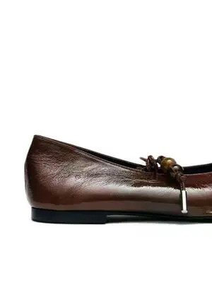 ALOHAS Bead-embellished Square-toe Ballet Flats