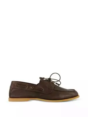 Frescobol Carioca Marina Pebbled Leather Boat Shoes - Brown