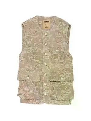 UMA WANG Floral-jacquard Gilets - Neutrals