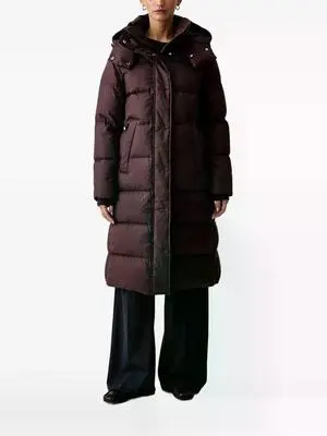 Marc O'polo Quilted Hooded Oversized Coat - Red