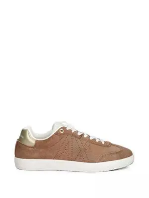Armani Exchange Perforated-logo Suede Sneakers Brown