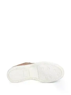 Armani Exchange Perforated-logo Suede Sneakers - Brown