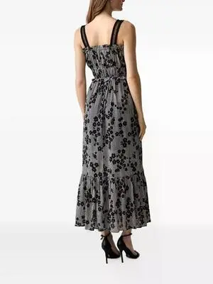 MORGAN Gingham Floral-print Maxi Dress