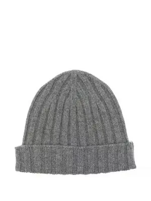 FILIPPO DE LAURENTIIS Ribbed-knit Beanie Hat - Grey