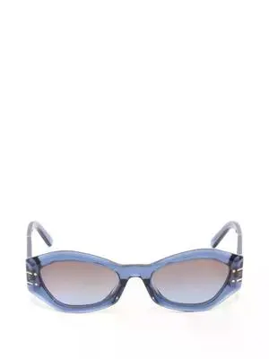 Dior 2010s Signature Geometric-frame Sunglasses - Blue
