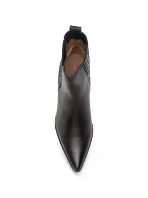 SUMMERY COPENHAGEN Pointed-toe Leather Ankle Boots