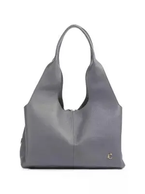 COCCINELLE Grained Leather Shoulder Bag - Grey